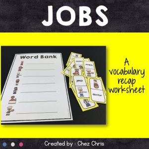 JOBS - Free Word Wall Words and Puzzle Activity - Chez Chris Resources