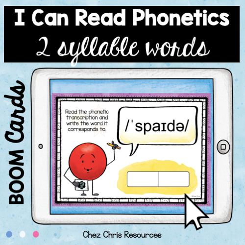 Boom Cards: Je sais lire la phonétique en anglais ! Mots de 2 syllabes